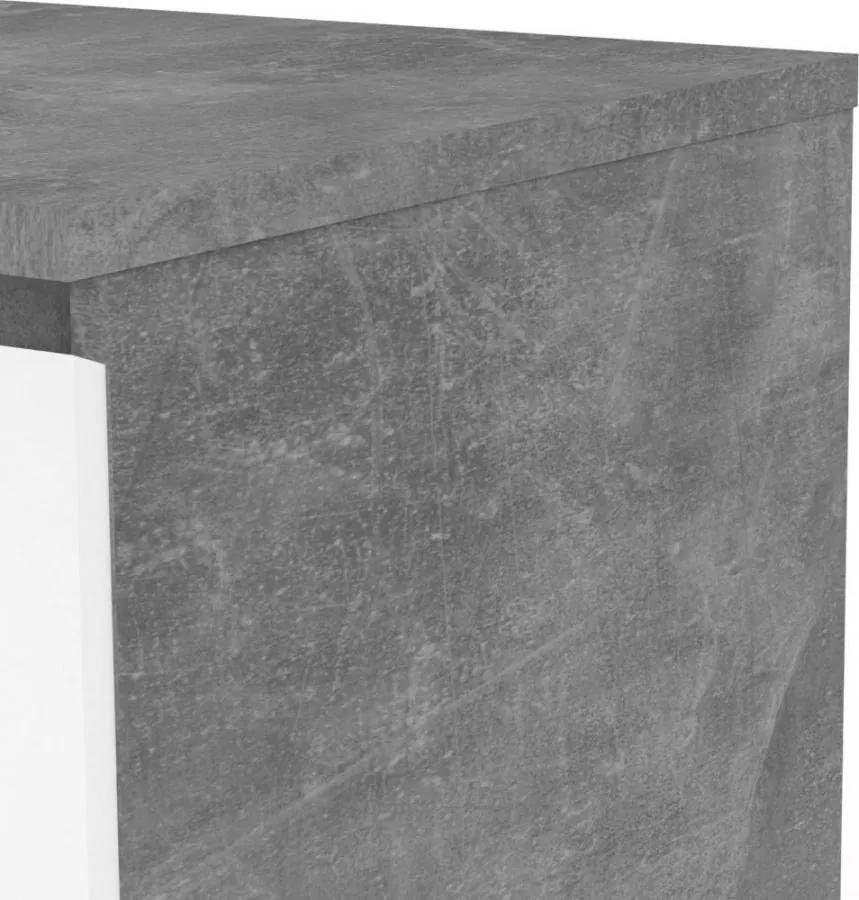 Falco Komoda SIMPLICITY 235, beton/bílý lesk