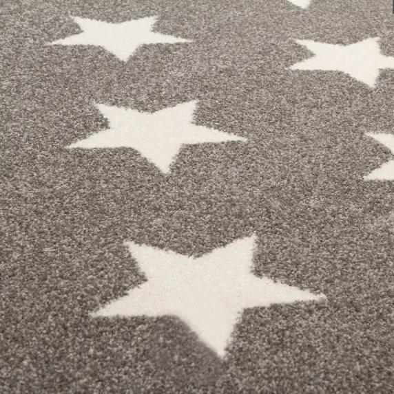 Family F.  Kolo / kruh koberec hvězdičky v šedé 100