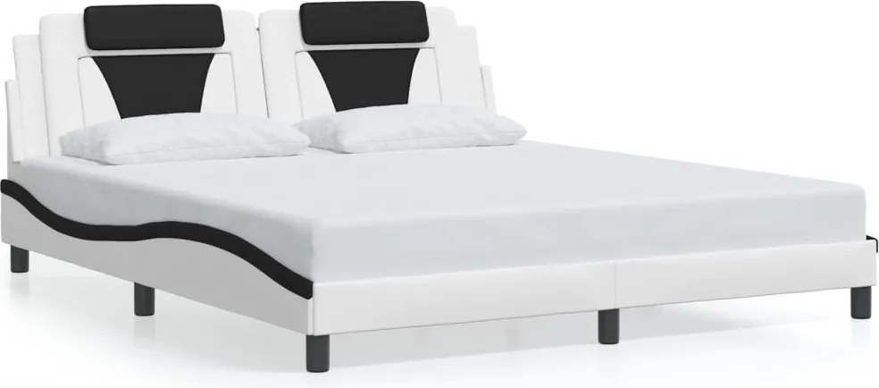 Rám postele Viana s LED bez matrace bílý a černý 180x200 cm 3214042