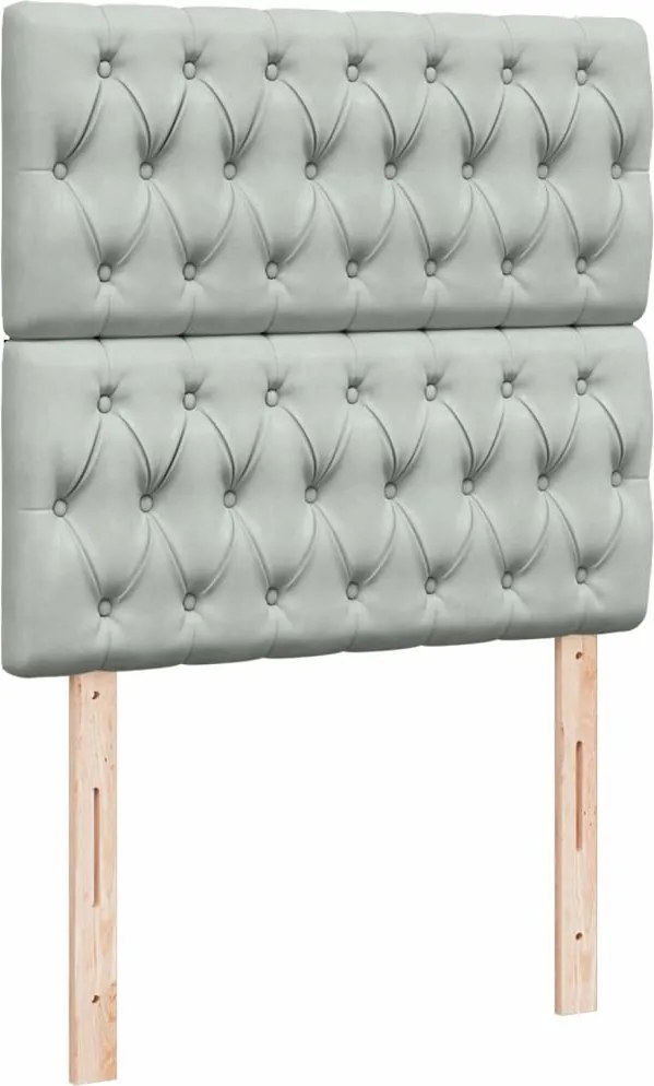 Box spring postel s matrací světle šedá 100x200 cm samet 3293140