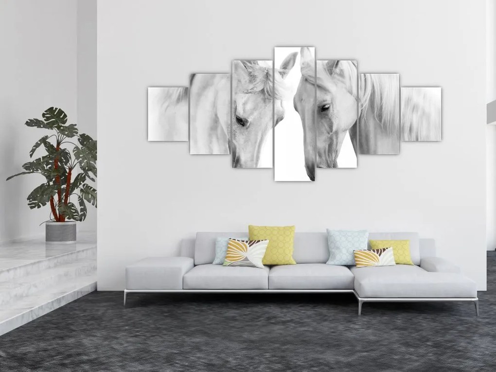 Obraz bílých koňů (210x100 cm)