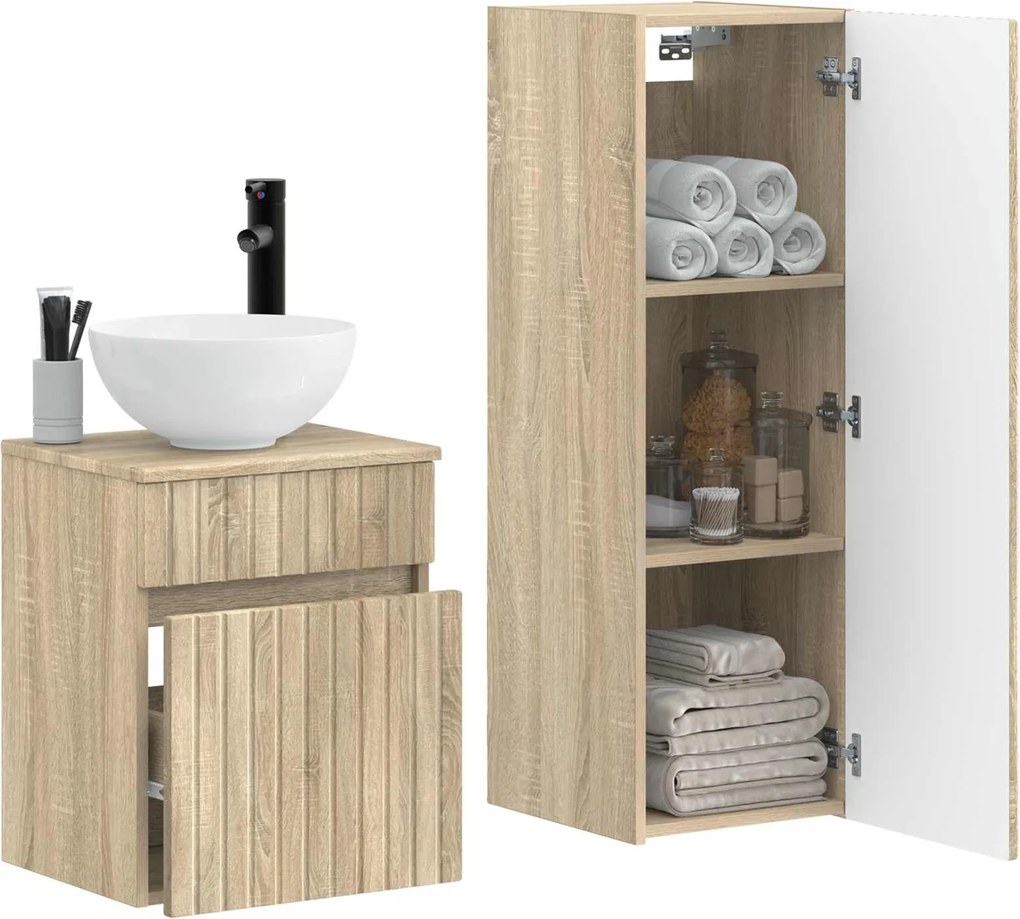 Sada koupelnového nábytku 2 ks Dub sonoma 33 x 34,5 x 100 cm 3406135
