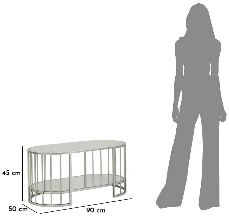 Designový konferenční stolek Eilonwy 90 cm stříbrný