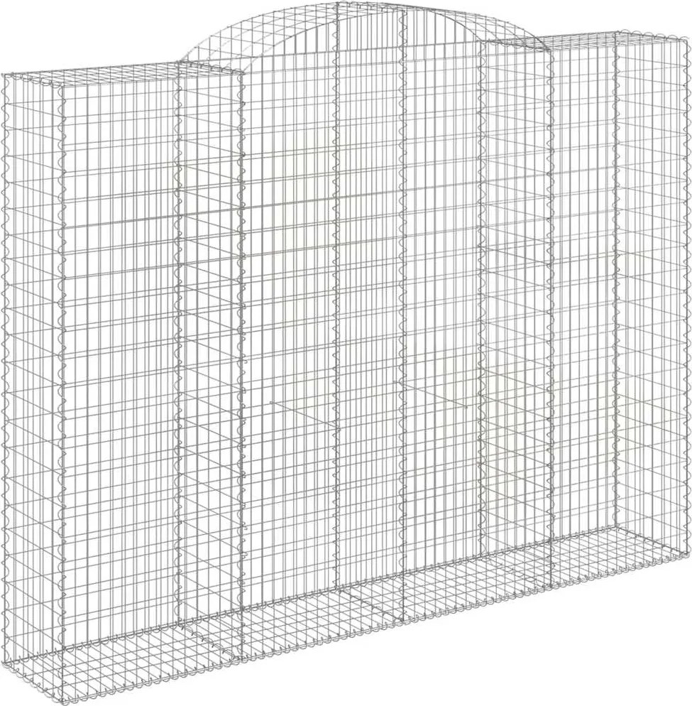 Klenuté gabionové koše 4 ks 300x50x220/240cm pozinkované železo 3146811