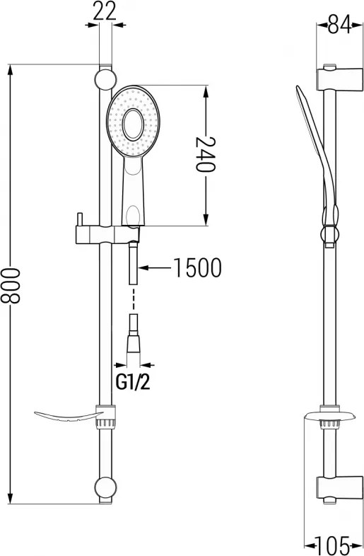 Mexen sprchový set DF73, chrom, 785734582-00