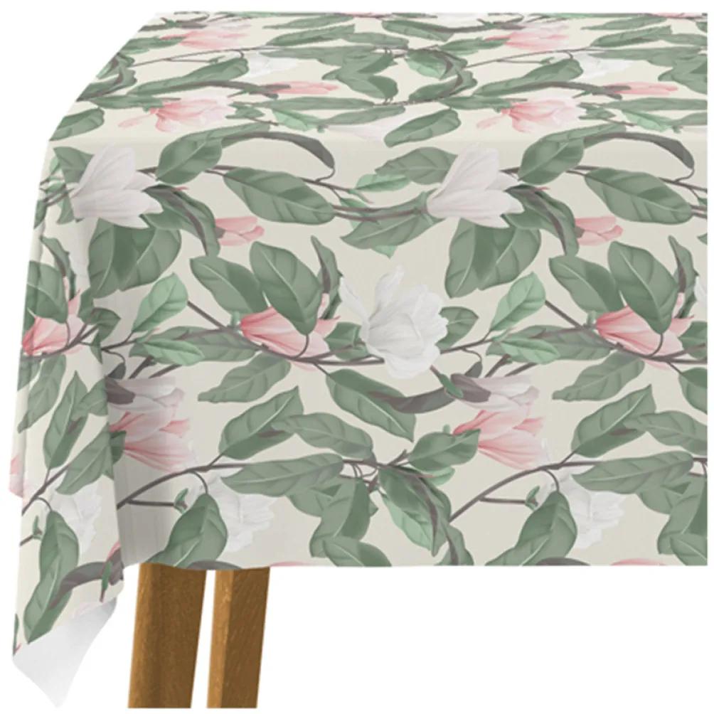 Ubrus na stůl Něžné magnólie - jemný květinový vzor ve stylu cottagecore