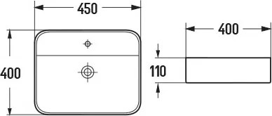 Mexen Sofia, umyvadlo na desku 45 x 40 x 11 cm, bílá, 22154500