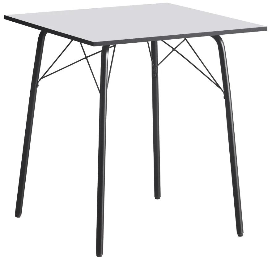 Kondela Jídelní stůl, bílá/černá, 70x70x75 cm, NALAK TYP 1