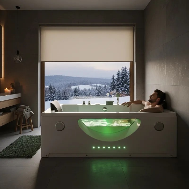 BPS-koupelny Hydromasážní vířivá vana Levante 659 180x90 s ohřevem vody
