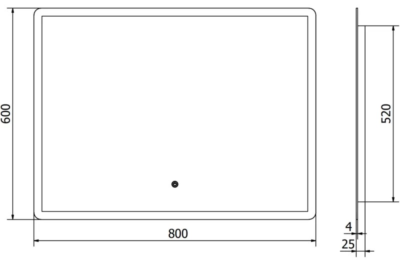 Mexen Navia, LED koupelnové zrcadlo s podsvícením 80 x 60 cm, 6000K, ochrana proti zamlžování, 9803-080-060-611-00