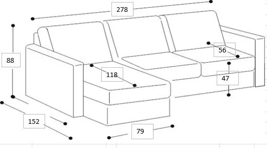 Světle šedá rohová pohovka (levý roh) Paris - Scandic