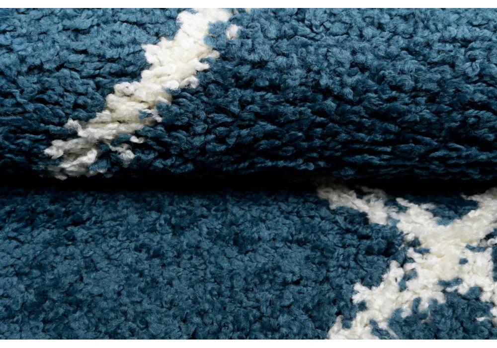 Kusový koberec shaggy Praka modrý 80x150cm