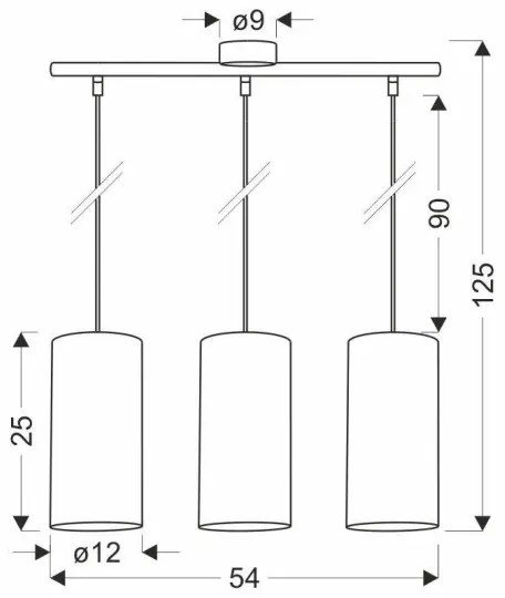 Lustr na lanku FLERI 3xE27/60W/230V ratan