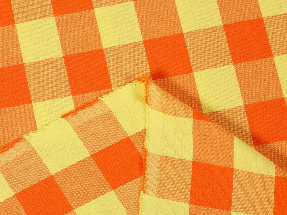 Biante Bavlněný běhoun na stůl Olivia OL-003 Oranžovo-žlutá kostka velká 20x120 cm