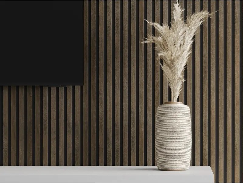 Mexen Lam-F, akustické stěnové lamely 275 × 31,5 cm, filc 6 mm, dub espresso, S105-275317-2812-065