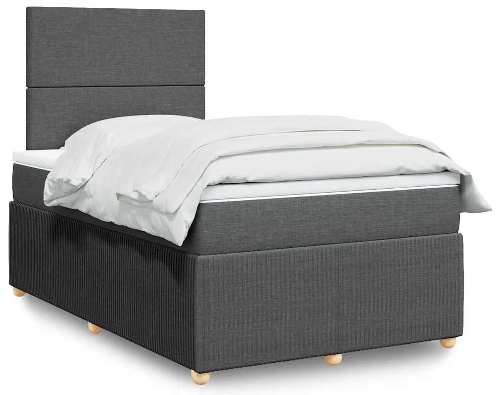 Box spring postel s matrací tmavě šedá 120x190 cm textil 3291989