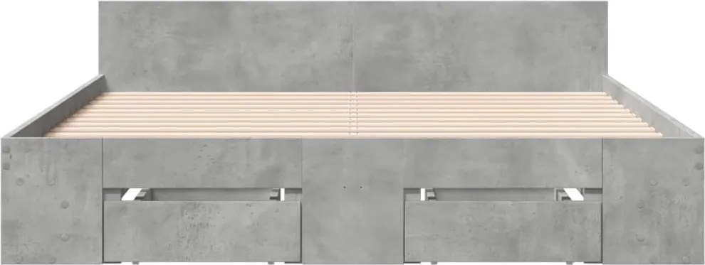 Rám postele se zásuvkami betonově šedý 120 x 190 cm kompozit 3280779