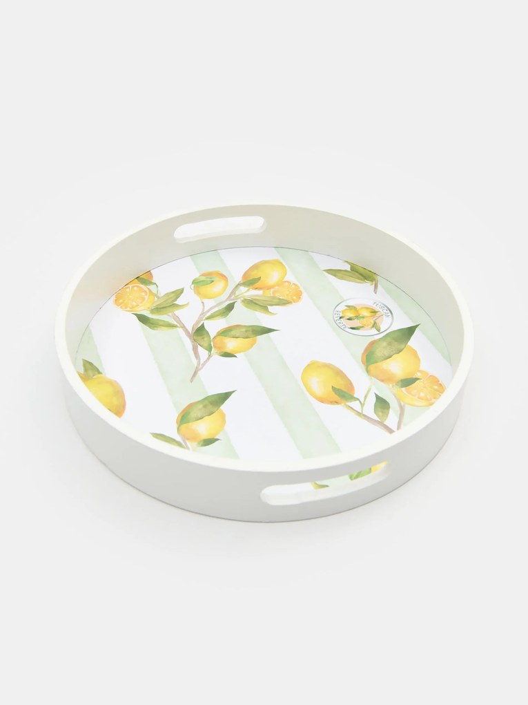 Sinsay - Decorative tray with lemon motif - bílá