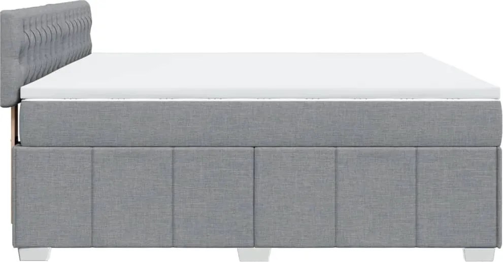 Box spring postel s matrací světle šedá 180 x 200 cm textil 3289454