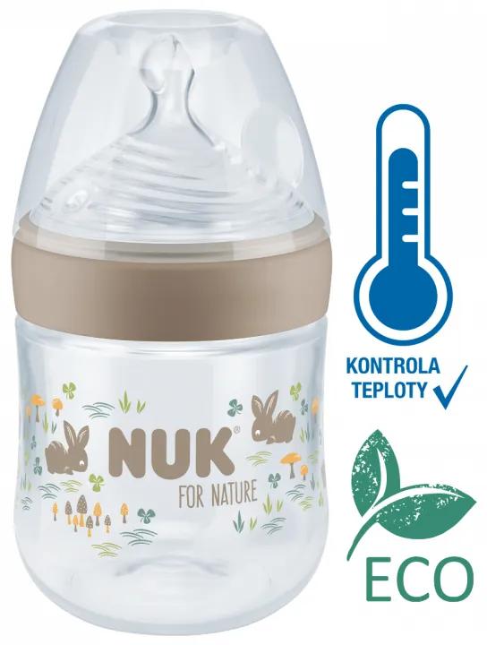 NUK For Nature láhev s kontrolou teploty 150 ml Zelená
