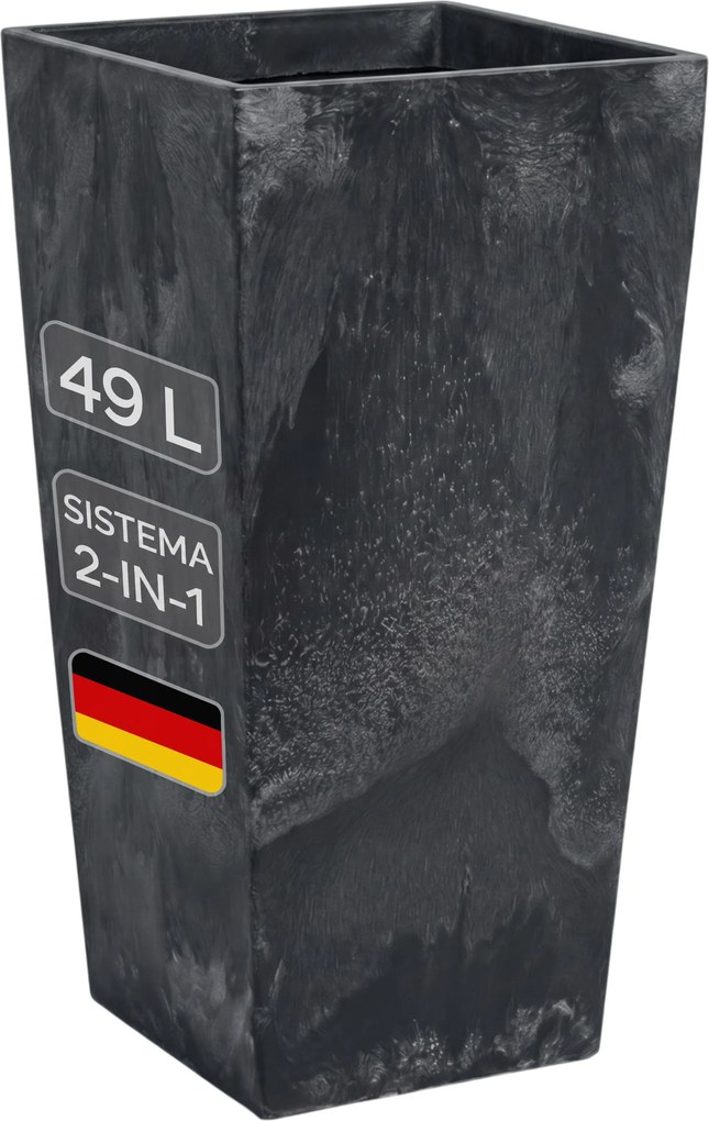 Květináč dekor betonu antracitová 49L