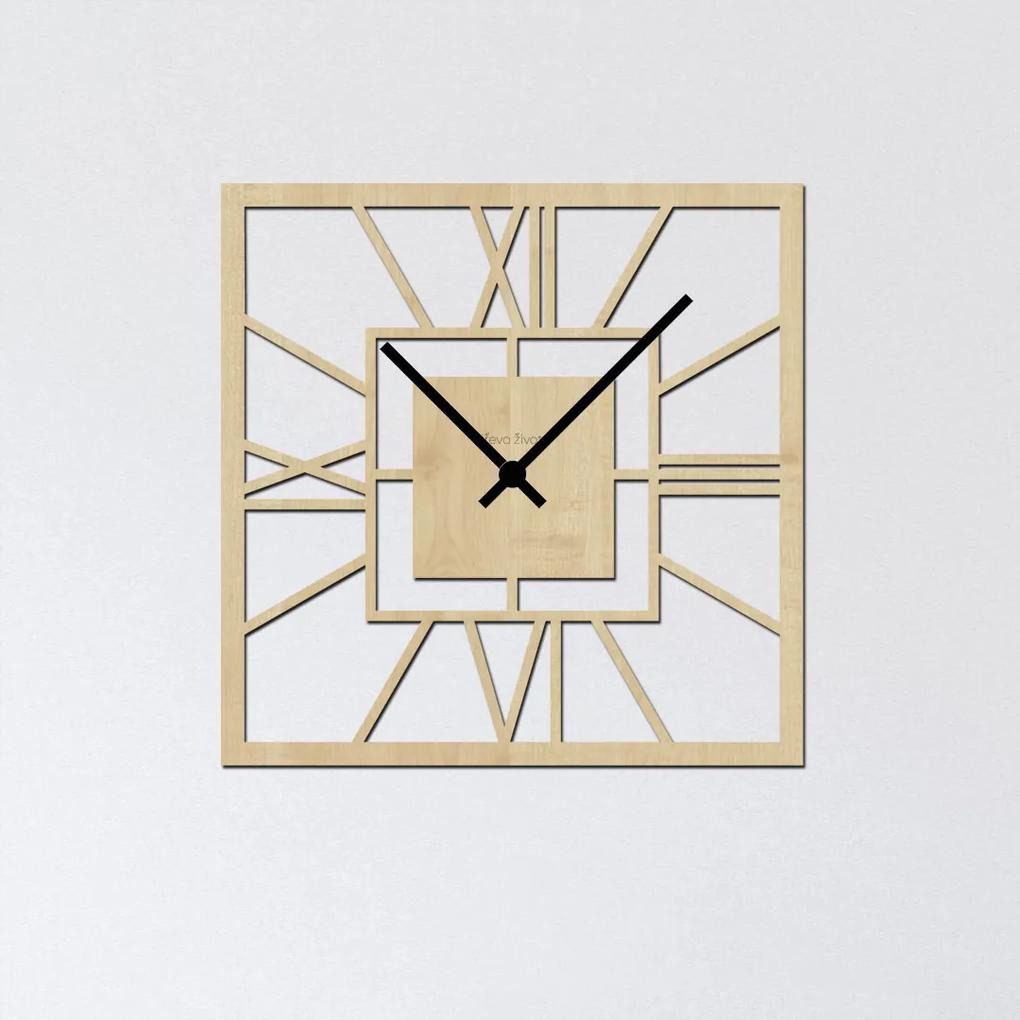 dřevo života Nástěnné hodiny SQUARE Barevný vzor: Ořech, Velikost hodin: 50x50