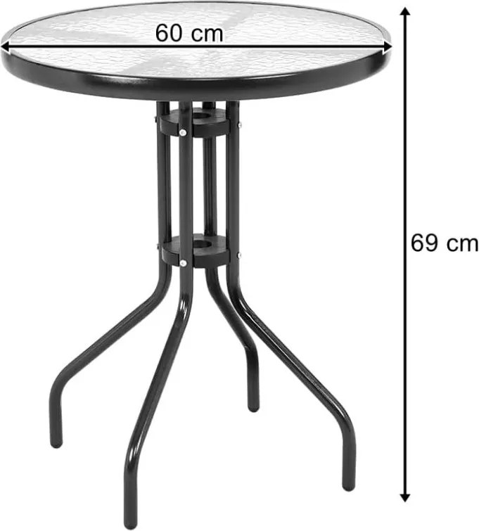 Zahradní set TREGO ISLAND - 2 židle a kulatý stůl ø 60 cm, bílá