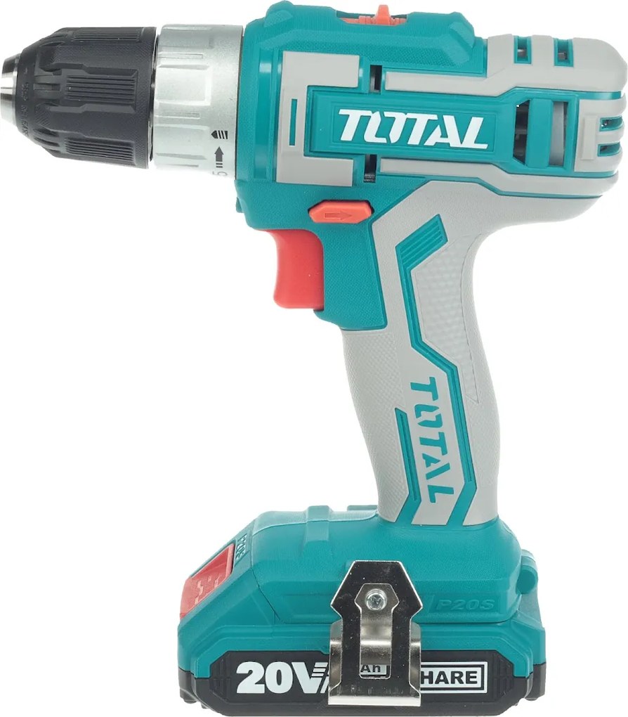 Vrtací šroubovák aku, 20 V Li - ion (2x), 2000 mAh, industrial TOTAL TDLI2002