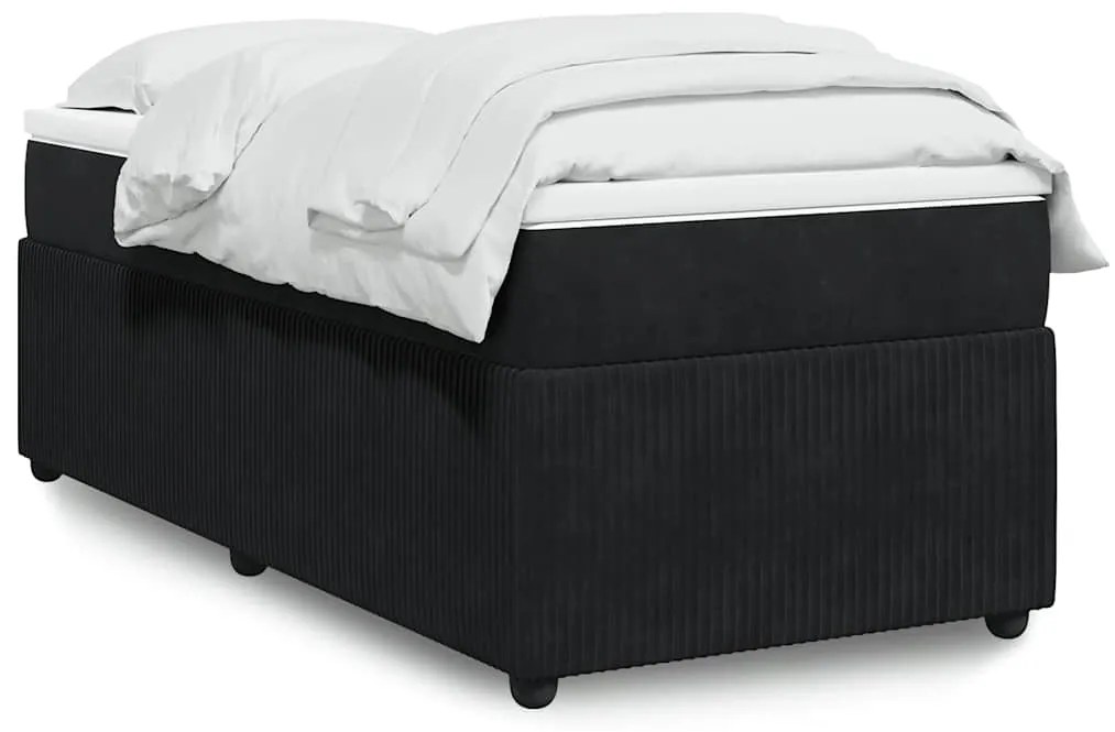 Box spring postel s matrací černá 100x200 cm samet 3285622