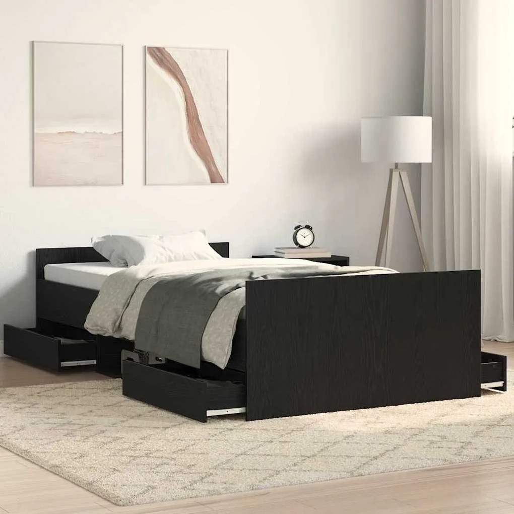 Rám postele Černý dub 203 x 93 x 50 cm Kompozitní dřevo 3329327