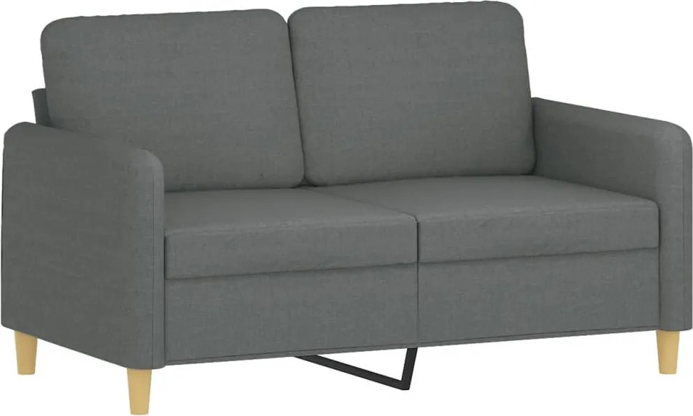 2dílná sedací souprava s poduškami tmavě šedá textil 3202087