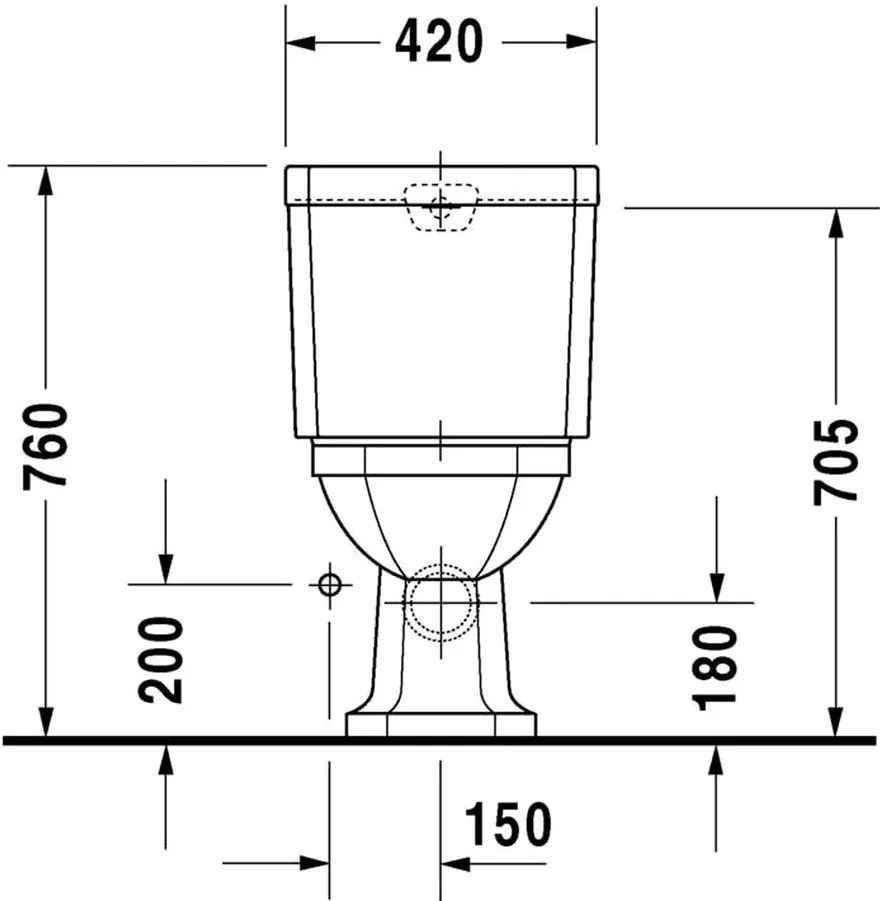 Duravit 1930 - WC kombi mísa, odpad rovný 0227090000