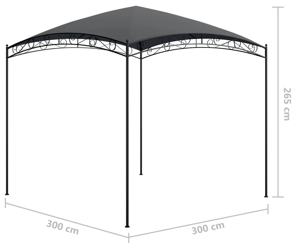 vidaXL Marketos Altán 3 x 3 x 2,65 m antracitový 180 g/m²
