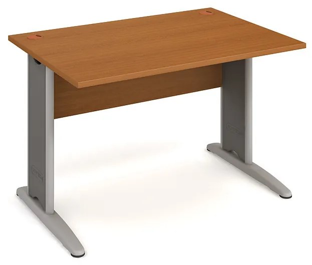 Stůl pracovní rovný 120 cm - Hobis Cross CS 1200 Dekor stolové desky: třešeň, Dekor lamino podnože: třešeň, Barva nohou: Stříbrná