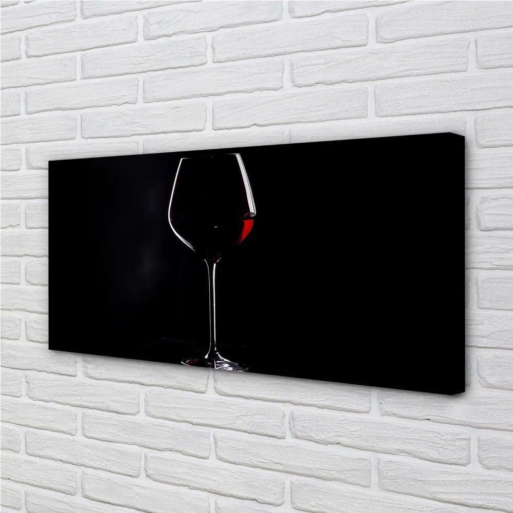 Obrazy na plátně Černé pozadí se sklenkou vína 120x60 cm