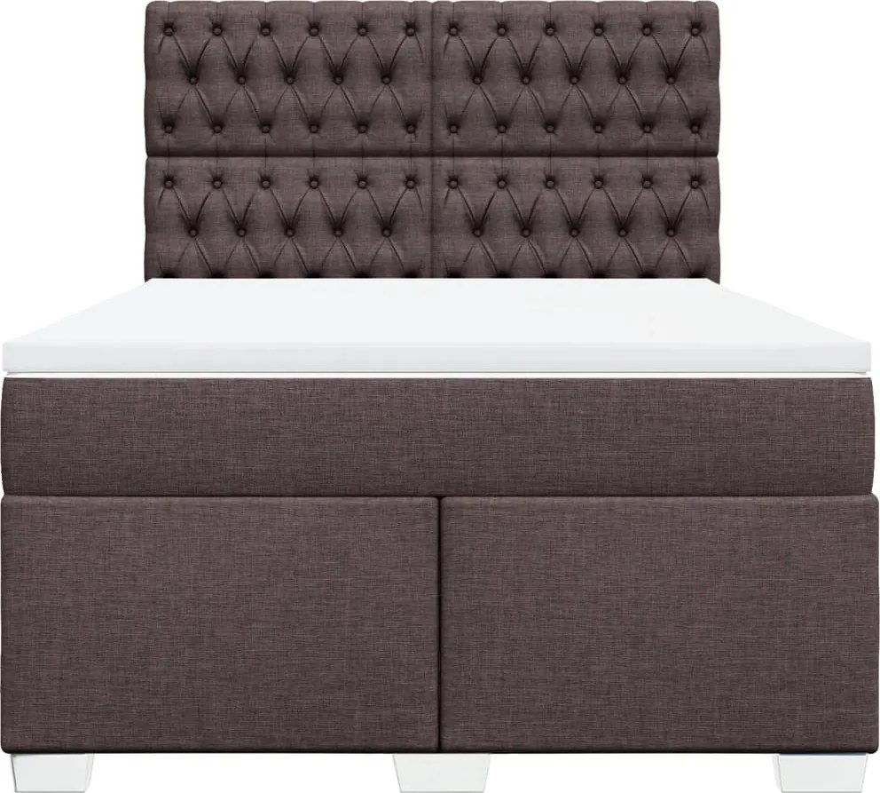 Box spring postel s matrací tmavě hnědá 140x200 cm textil 3290521
