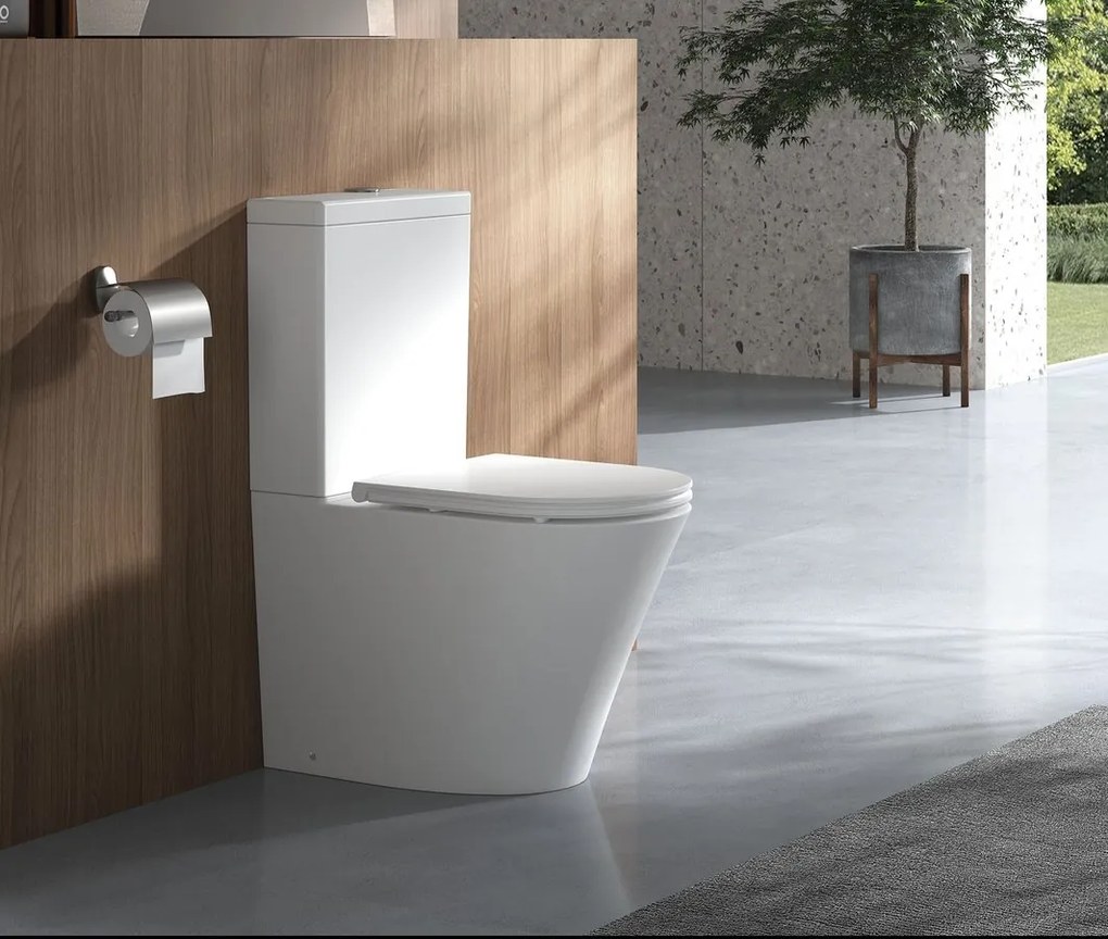 Bruckner Bruckner, DARIO RIMLESS WC kombi mísa s nádržkou, spodní/zadní odpad, bílá, 201.428.4