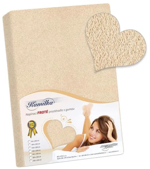 Bellatex Prostěradlo froté světlá béžová rozměr 200x200 cm