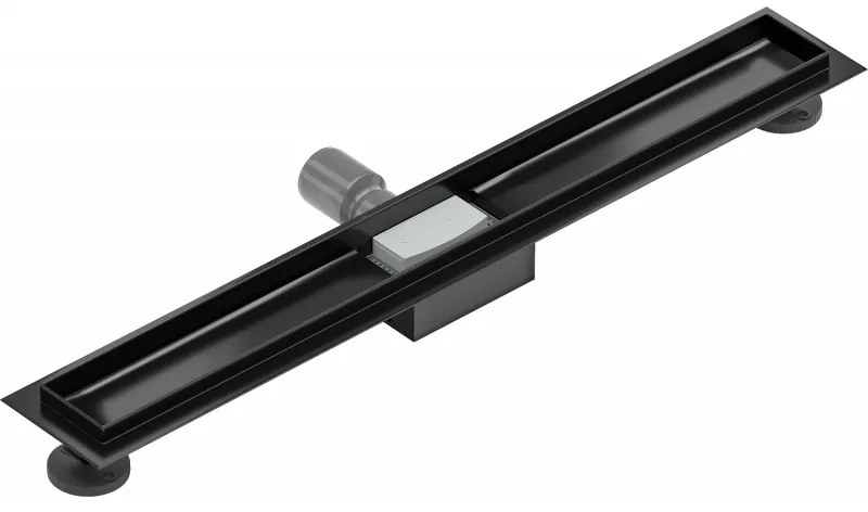 Mexen Flat nerezový sprchový žlab 70 cm - tělo žlabu bez krytu, černá, 1715070
