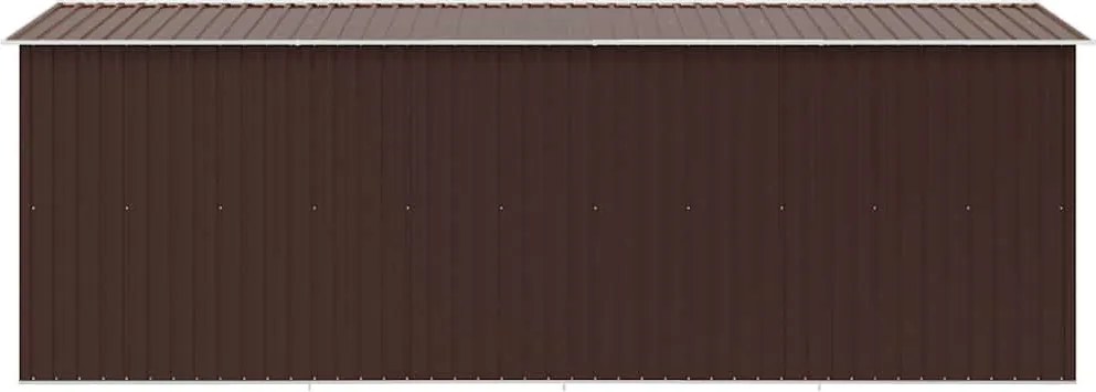 Zahradní domek 257 x 489 x 181 cm kovový hnědý 143351