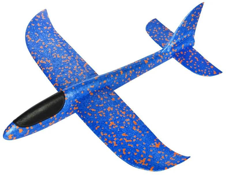 KIK Pěnové házecí letadlo s dlouhým doletem 34x33cm - modré, KX7839