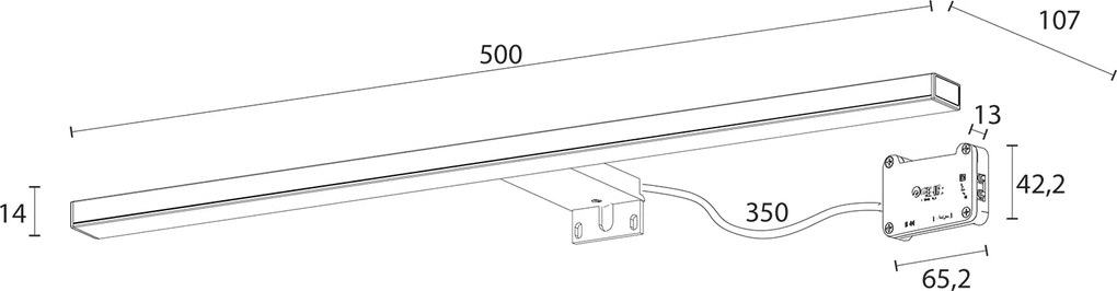 Sapho, ESTHER 2 LED svítilna, 6W, 500x14x107mm, černá, E27586CI