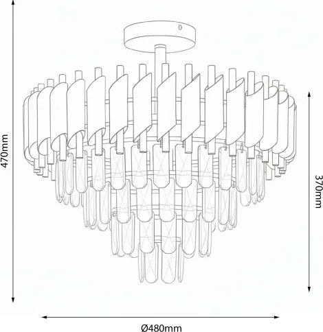 Brilagi - Přisazený lustr ECLIPSE 7xE14/10W/230V pr. 48 cm stříbrná
