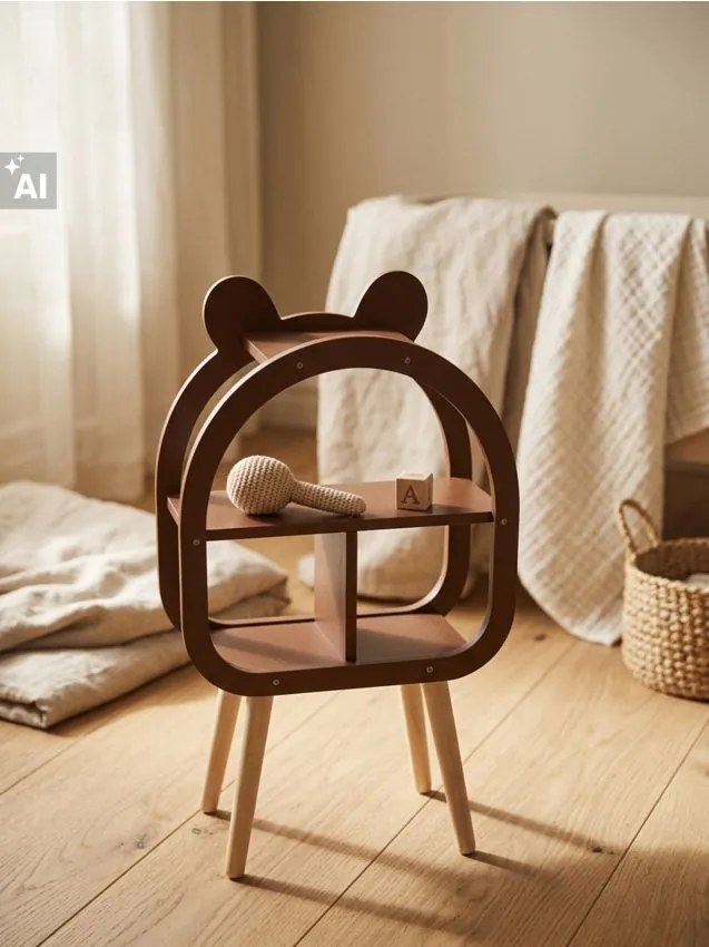 Sinsay - Dětský regál ve tvaru medvídka s policemi - béžová