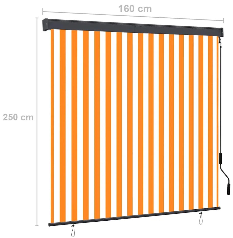 vidaXL Marketos Venkovní roleta 160 x 250 cm bílooranžová