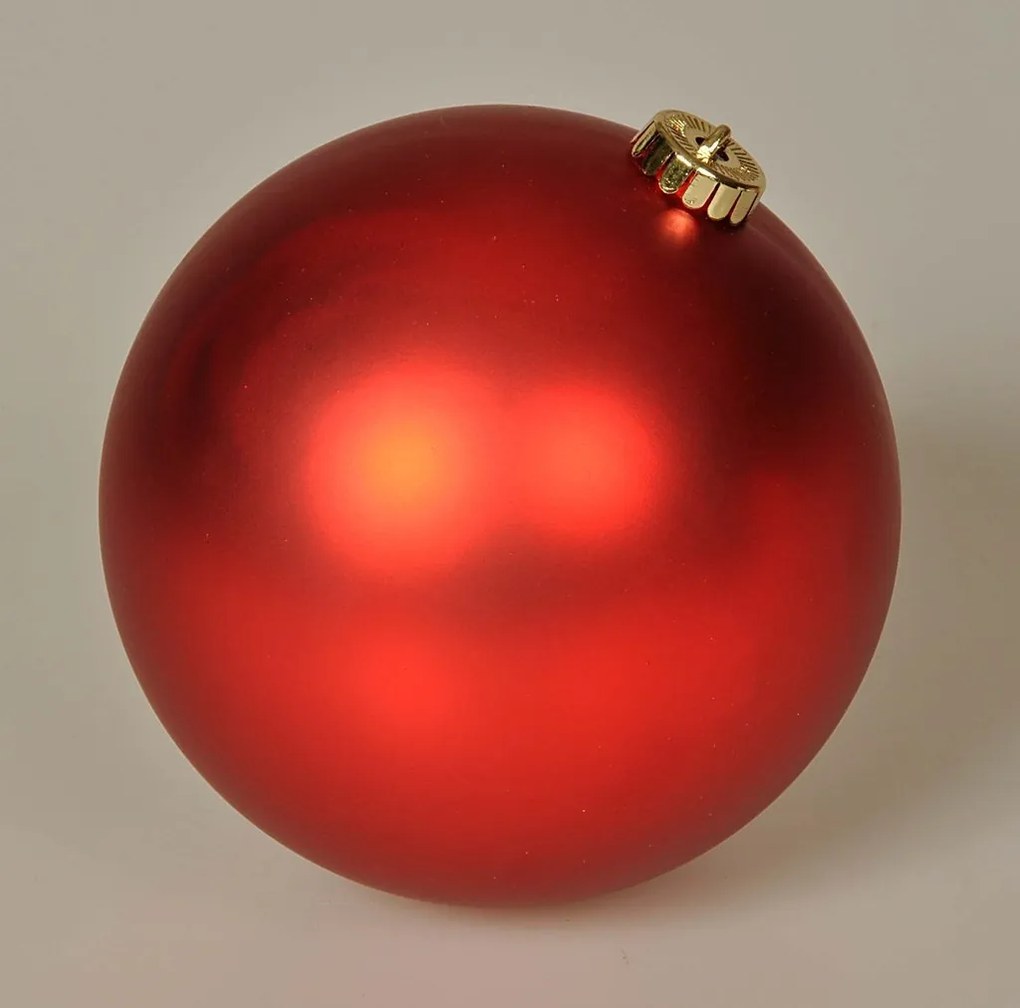 Velká vánoční koule 20 cm, červená, matná, UV