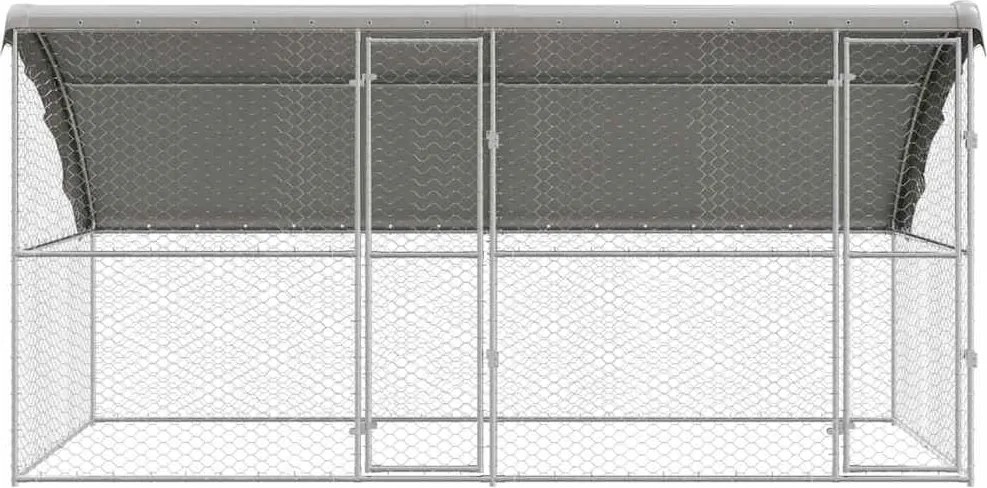 Psí kennel 2 ks Stříbrná 4 x 2 x 2 m Pozinkovaná ocel 3368325