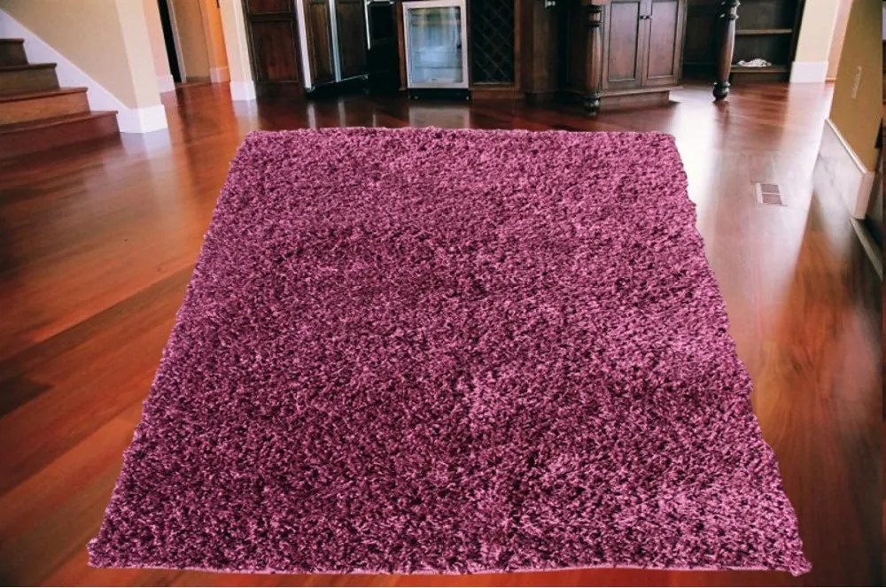 Kusový koberec Shaggy vlas 50 mm fialový, Velikosti 120x170cm
