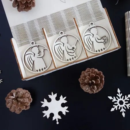 Vánoční ozdoby ze dřeva a plastu, vánoční dekorace dřevěné, dřevěné doplňky PR0103-Christmas decorati HEU-