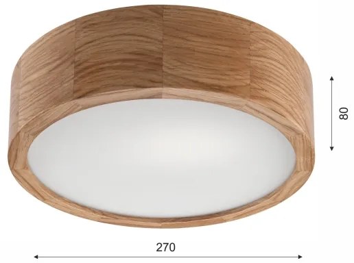 Stropní svítidlo OAK 2xE27/15W/230V IP54 dub pr. 27 cm